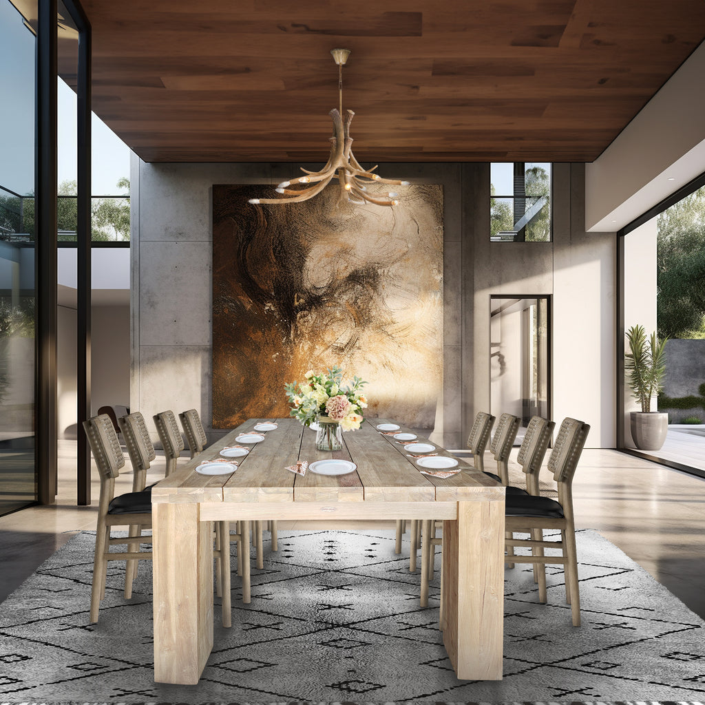 Recycled Teak Wood Marbella Dining Table 102 Inch