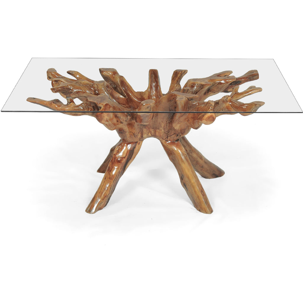 Teak Wood Root Dining Table Including a 71 x 40 Inch Glass Top by Chic Teak only $1,417.26