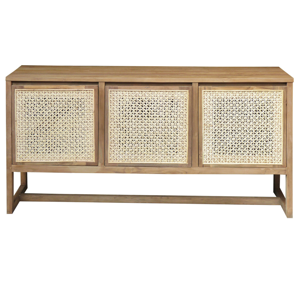 Recycled Teak Wood West Indies Rattan Buffet with 3 Doors by Chic Teak ...
