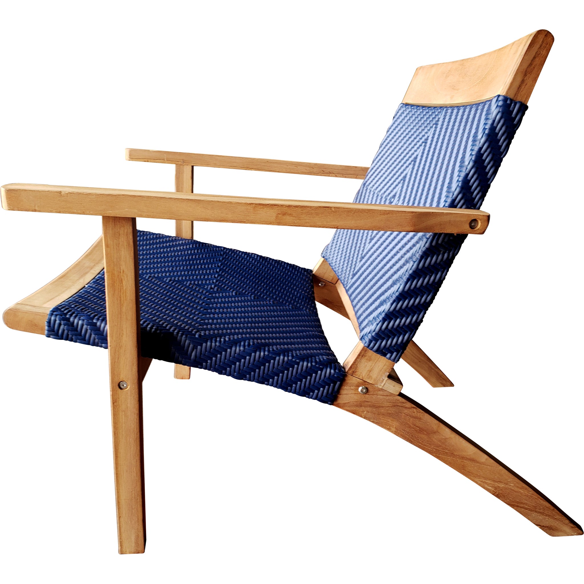 Teak Wood Paris Patio Lounge and Dining Chair, Blue by Chic Teak only ...