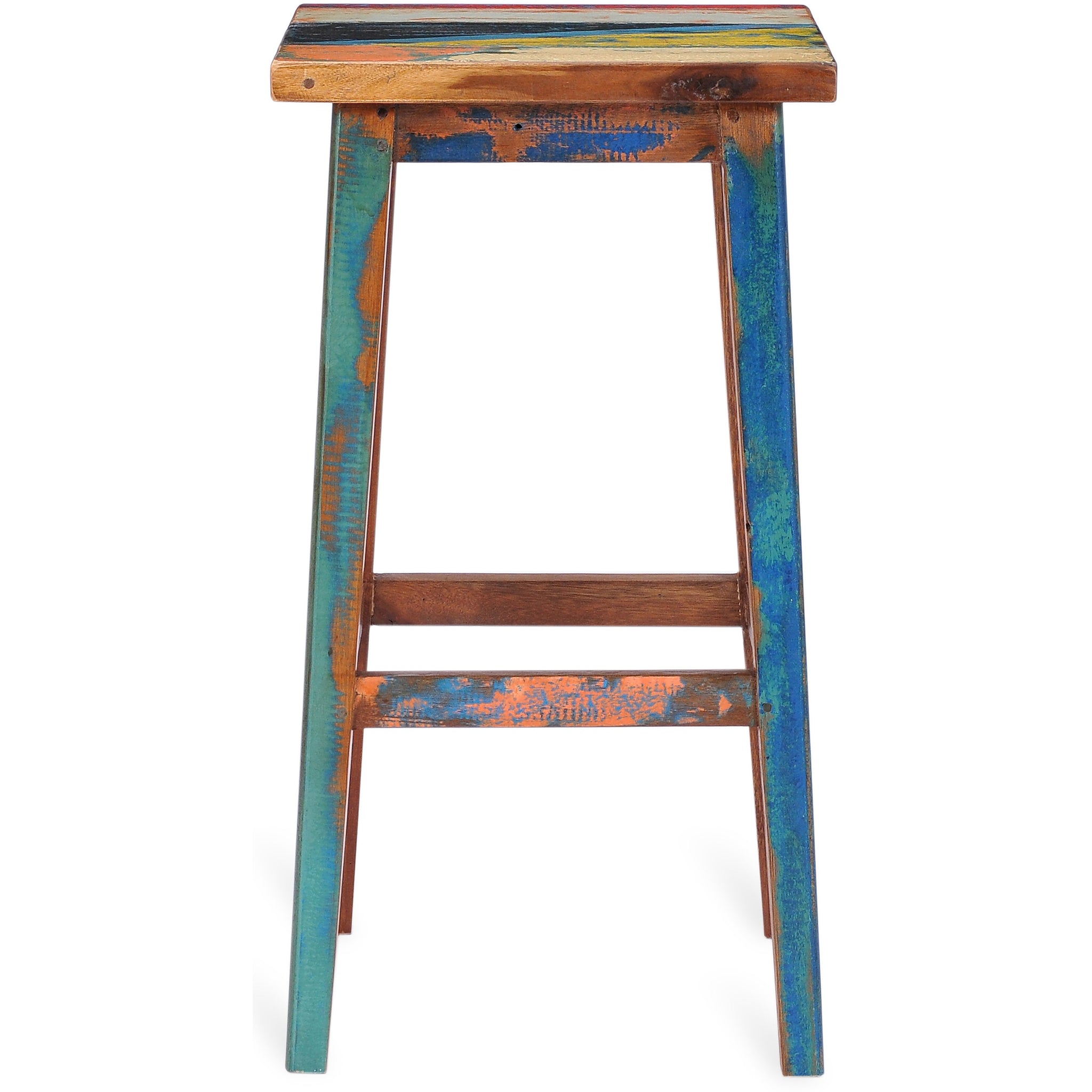 Marina Del Rey Square Recycled Teak Wood Boat Barstool by Chic Teak ...