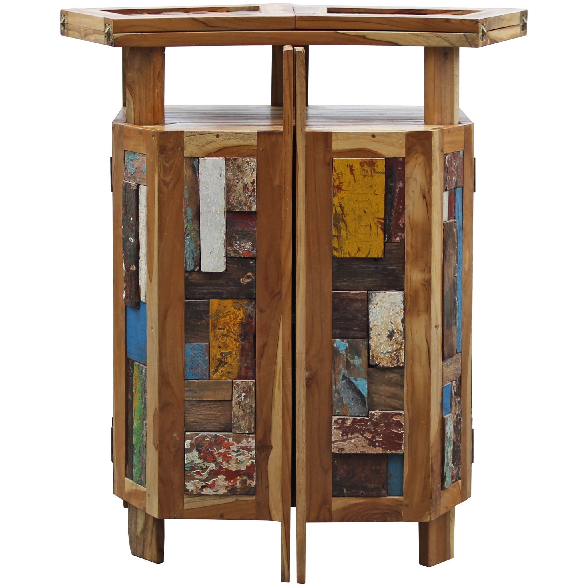 Marina Del Rey Folding Freestanding Bar, Made From Recycled Teak Wood ...