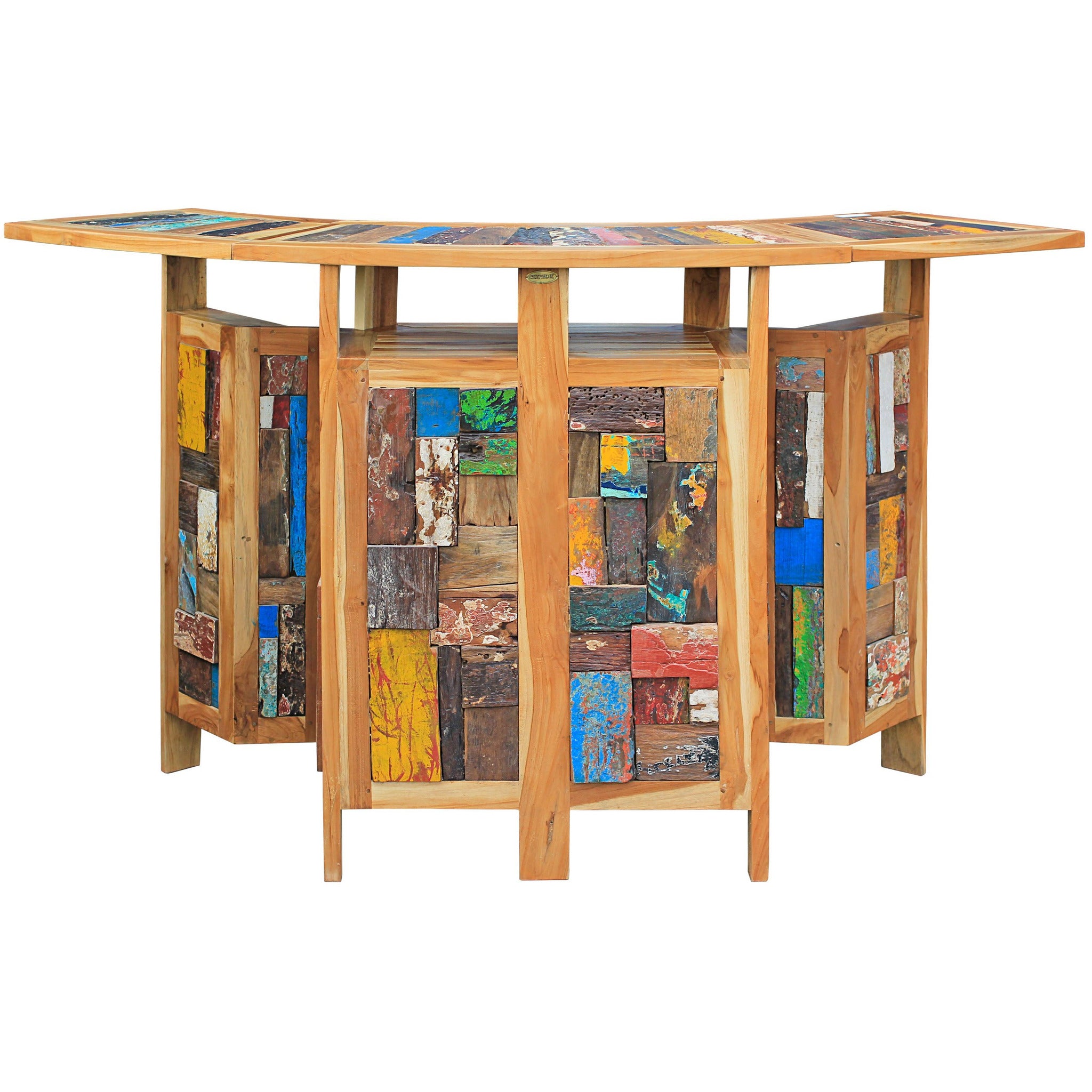 Marina Del Rey Folding Freestanding Bar, Made From Recycled Teak Wood ...