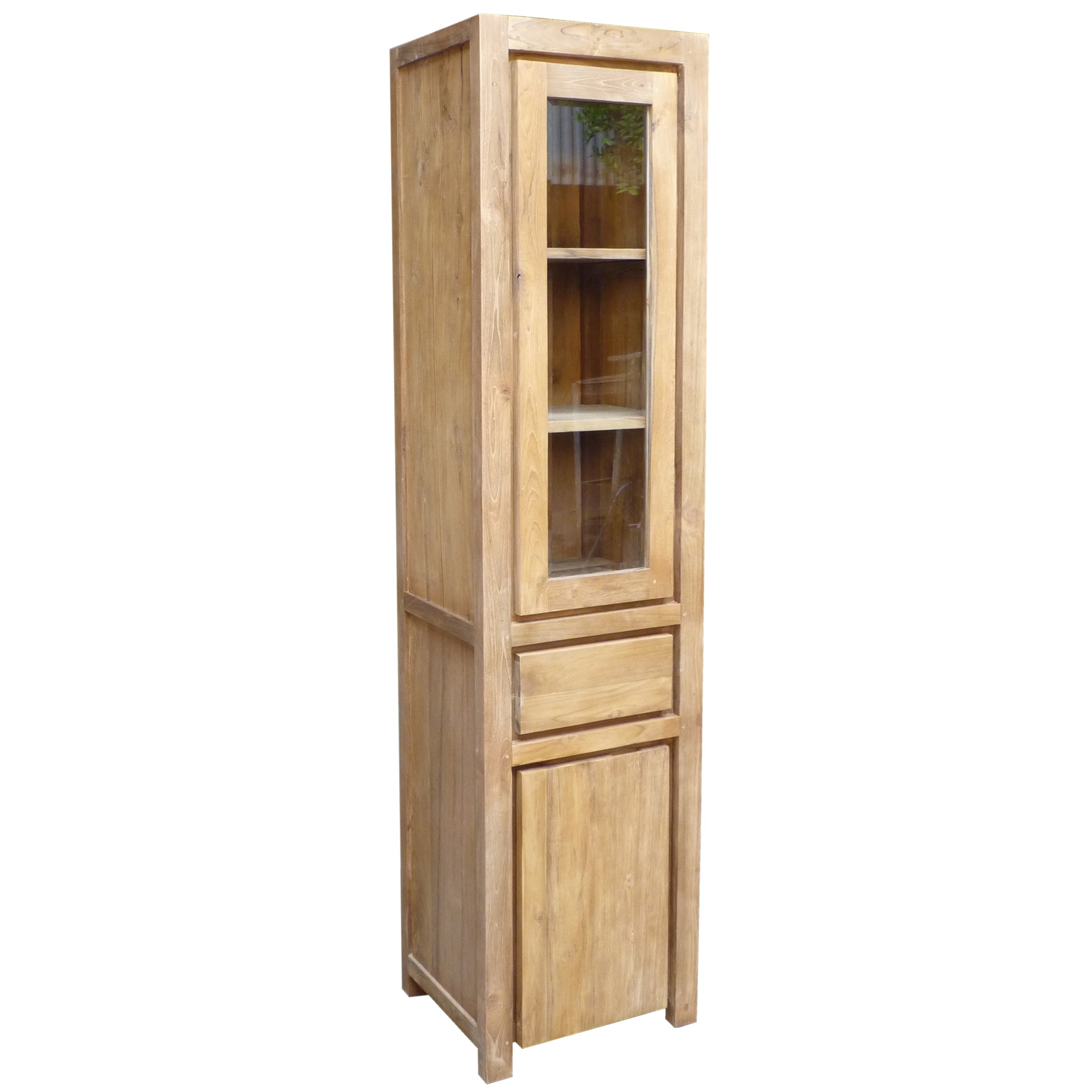 Recycled Teak Wood Singola Vertical Bathroom Linen Cabinet by Chic Teak ...