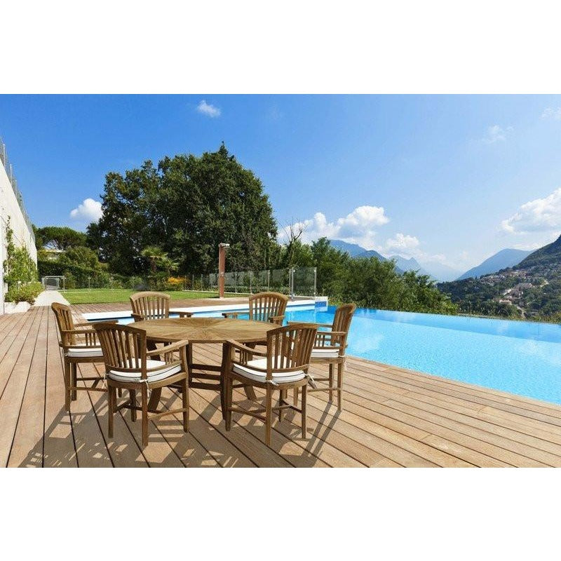 7 Piece Teak Wood Sun Table/Chair Set With Cushions by Chic Teak only ...