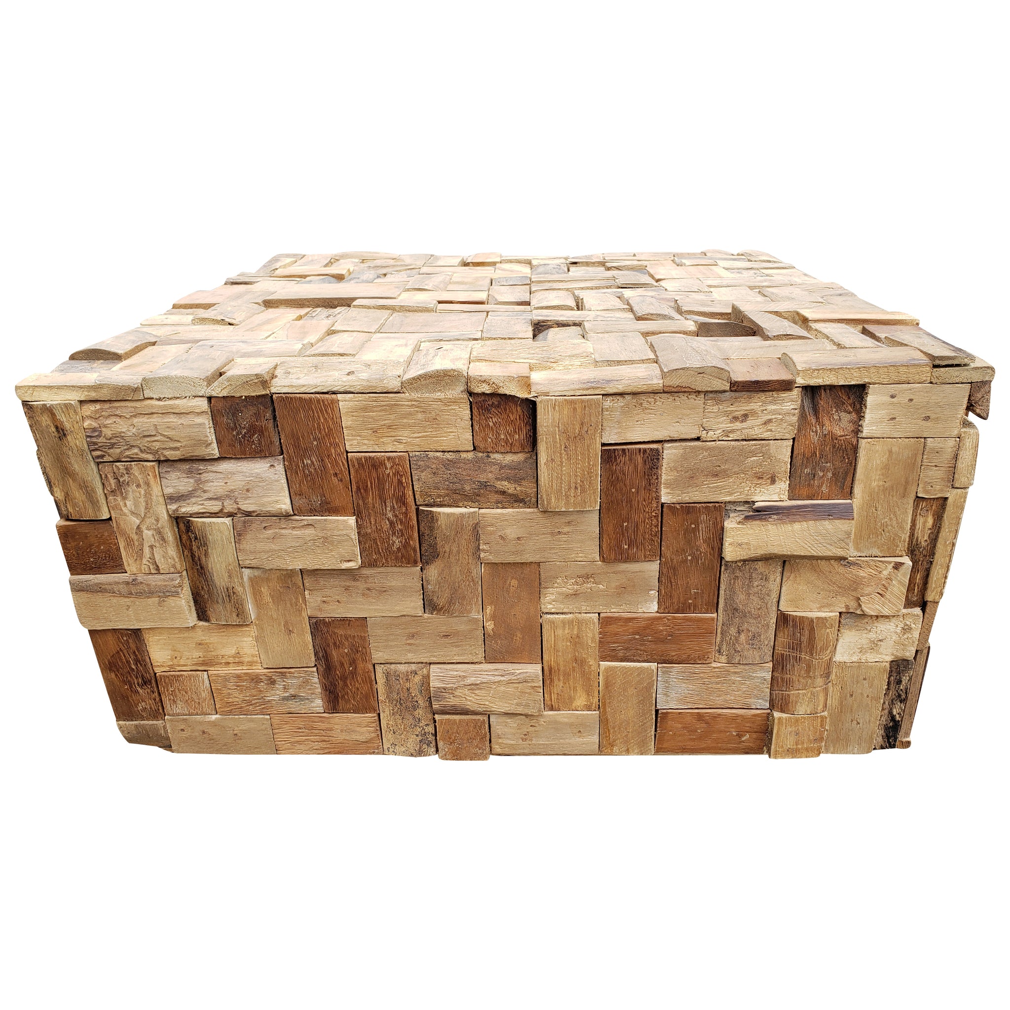 Rustic Recycled Teak Wood Java Coffee Table, 32 inch by Chic Teak only ...