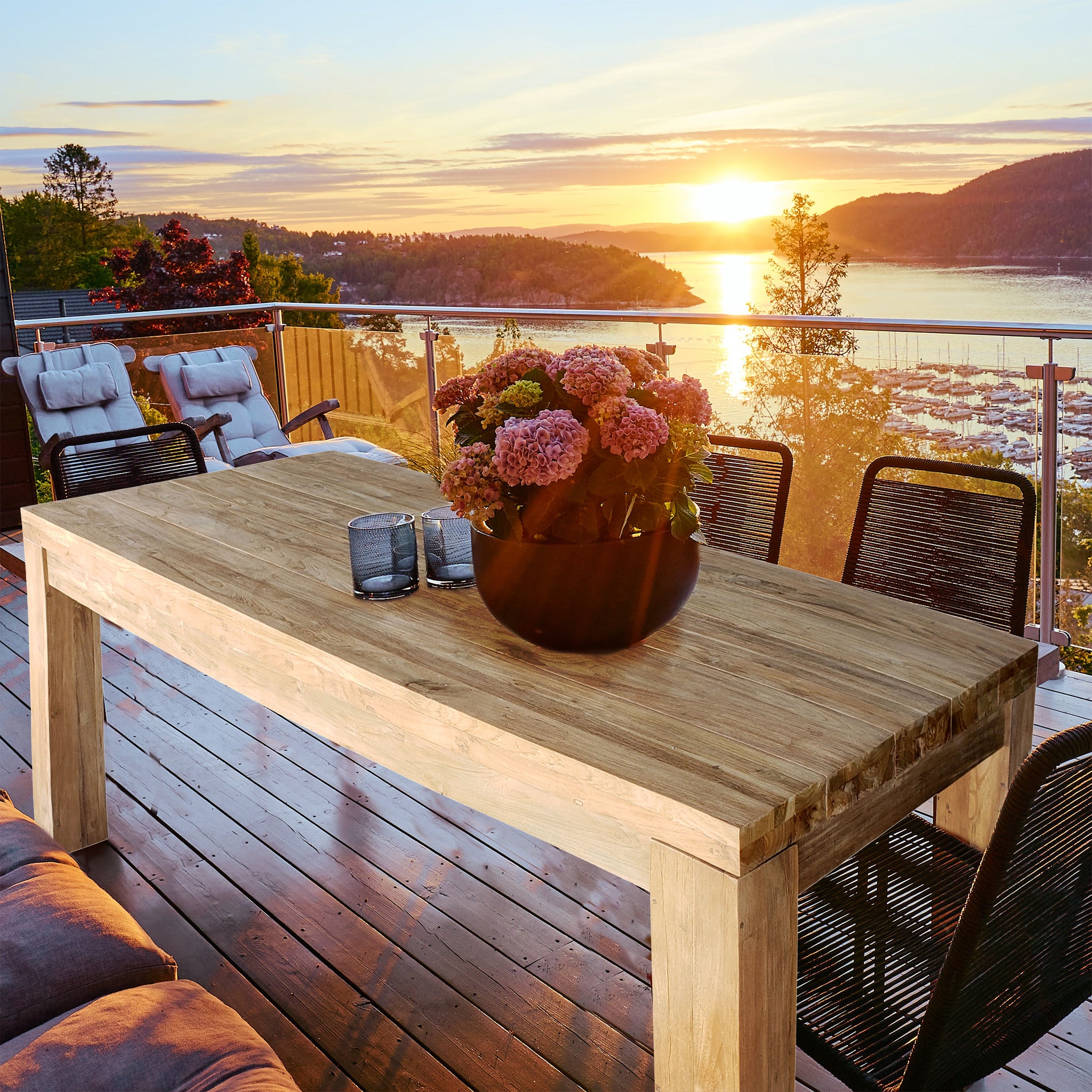 Recycled Teak Wood Marbella Rectangular Dining Table, 71 Inch by Chic Teak only $1,698.13