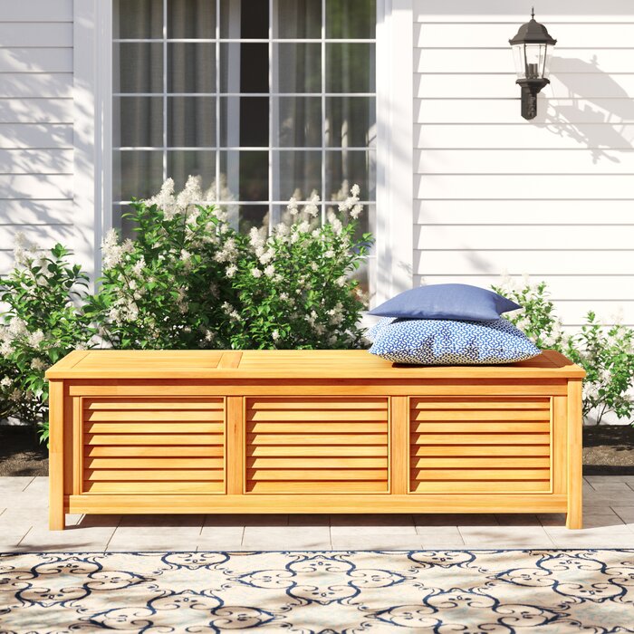 Teak Wood Manhattan Pool and Deck Storage Cushion Box by Chic Teak only ...