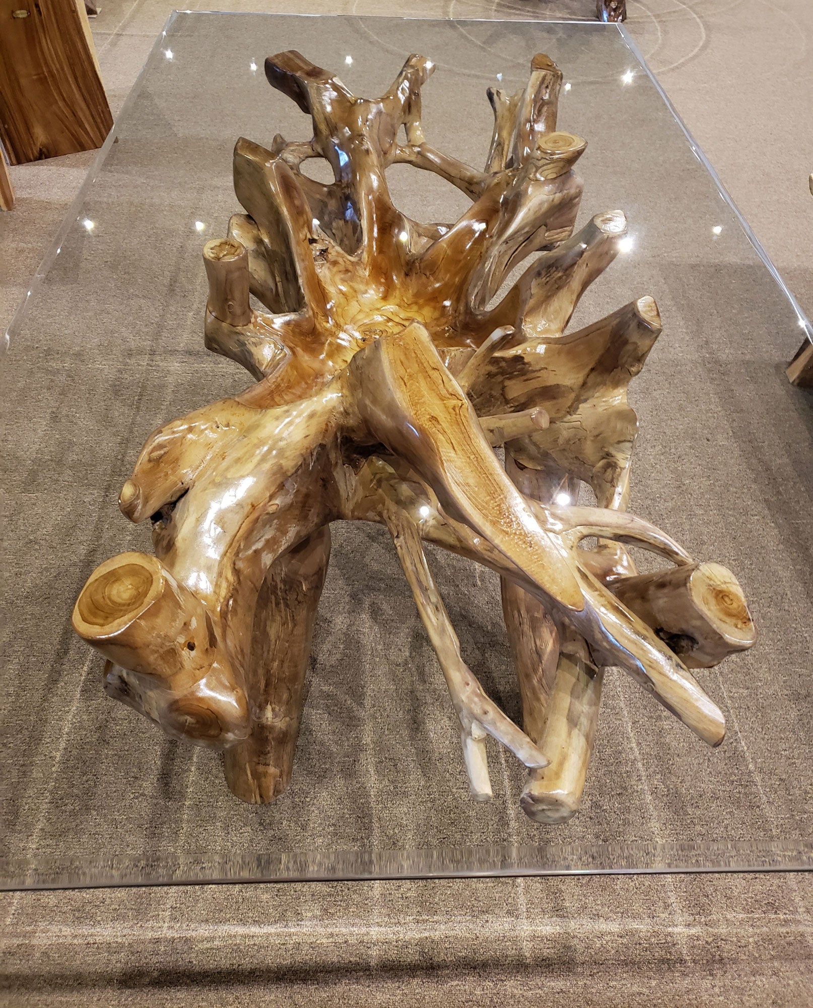 Teak Wood Root Dining Table Including a 71 x 40 Inch Glass Top by Chic Teak only $1,417.26