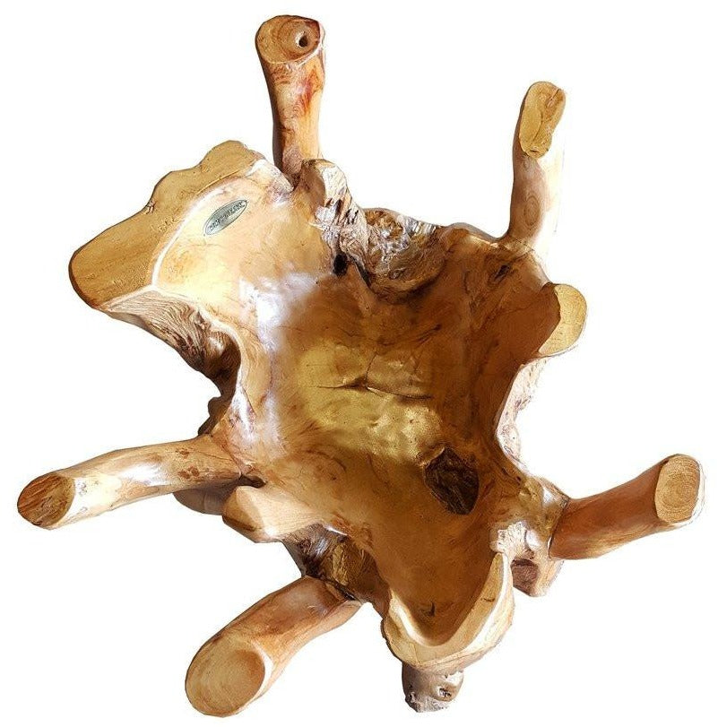 Teak Wood Root Side Table with 24" Round Glass Top by Chic Teak only ...