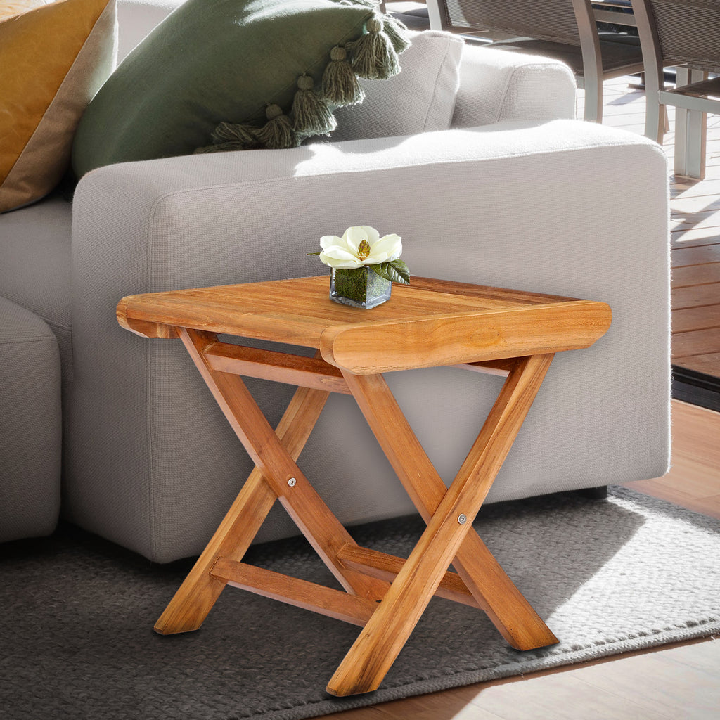 Teak Wood Miami Footstool / Side Table by Chic Teak only $191.49