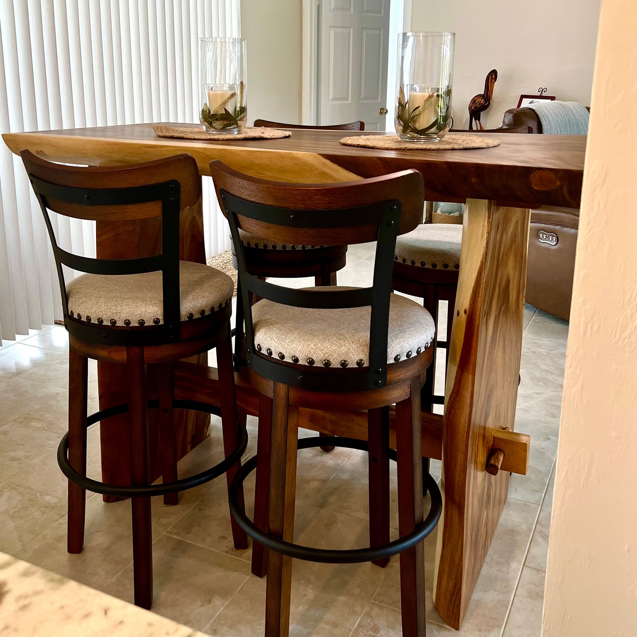 Suar Live Edge Unique Slab Bar Table, 59 inch (choice of table tops) by ...